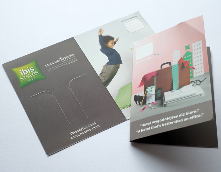 Hotel Key card holder (folder with cut) 4+4 (CMYK) – Hotel printing supply