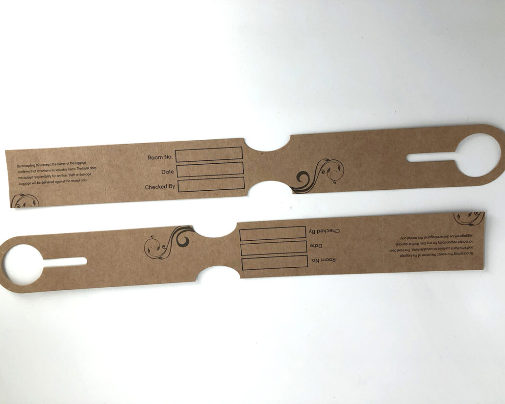 Eco-friendly hotel luggage tags 1 – Hotel printing supply
