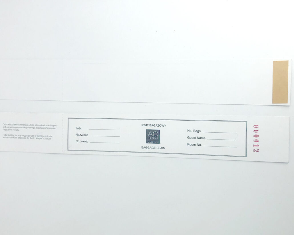 Eco-friendly hotel luggage tags 5 (wide with sticker) – Hotel printing ...