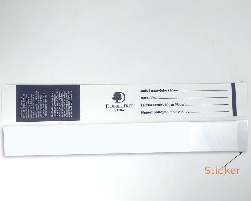 Eco-friendly hotel luggage tags 5 (wide with sticker) – Hotel printing ...