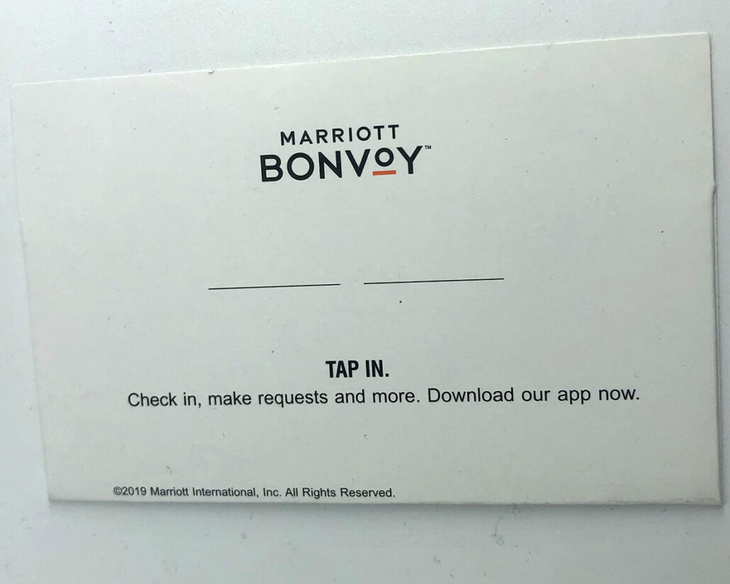 Keycard holder Marriott Bonvoy™ Welcome Key Packet – EN – Hotel ...