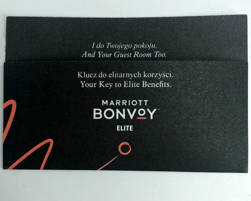 Marriott Bonvoy™ Elite Member Key Packet – Hotel printing supply